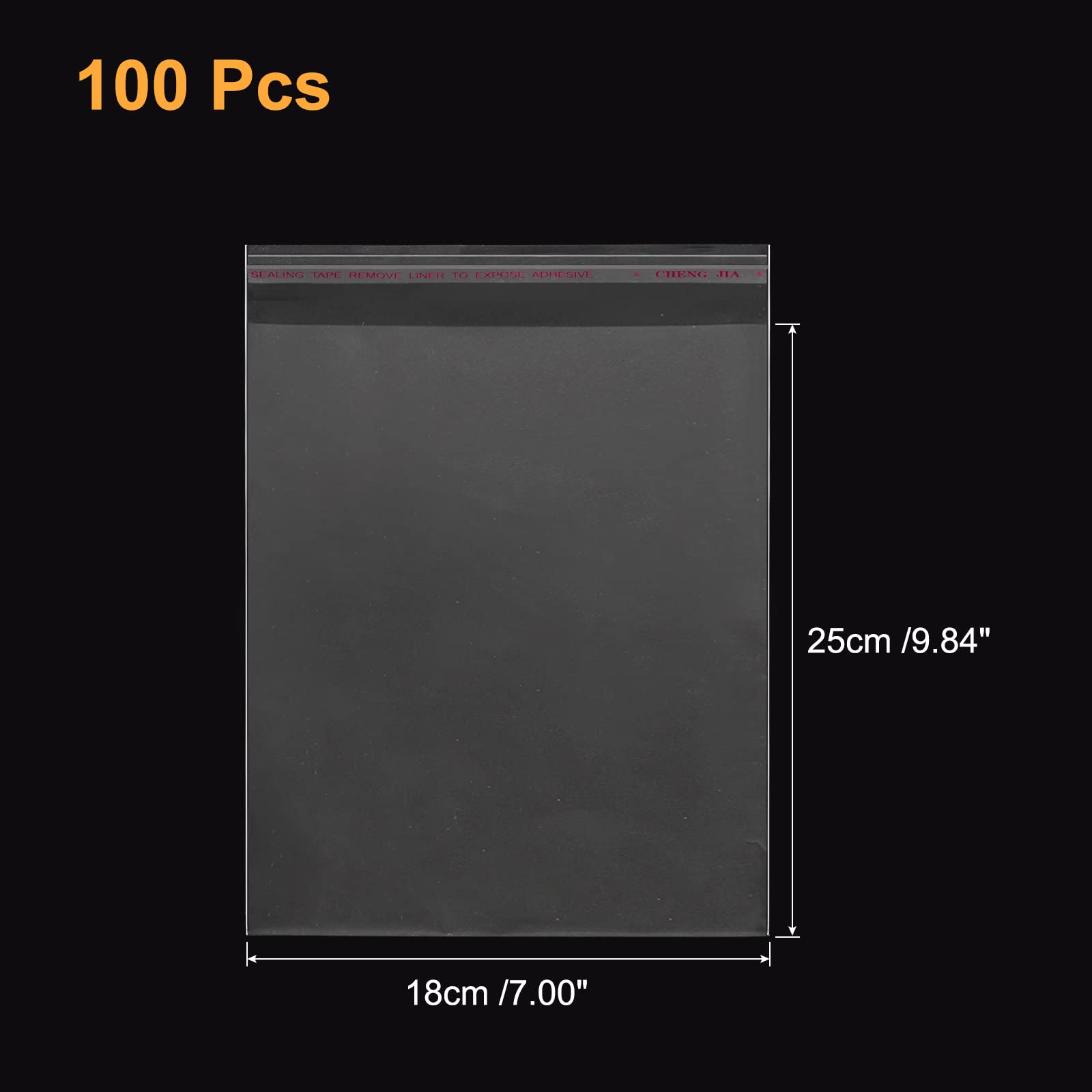 uxcell 100Pcs Clear Cello Bags, 7" x 10" Plastic Self Sealing OPP Cello Treat Bags Cello Poly Bag for Packing Cookies Candy Jewelry Gifts, Clear