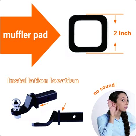 Trailer Hitch Ball Mount Towing Kit with Stabilizer and Silencer Pad Ball Pin Clip fits 2 inch Drop Receiver 6500lbs Class III