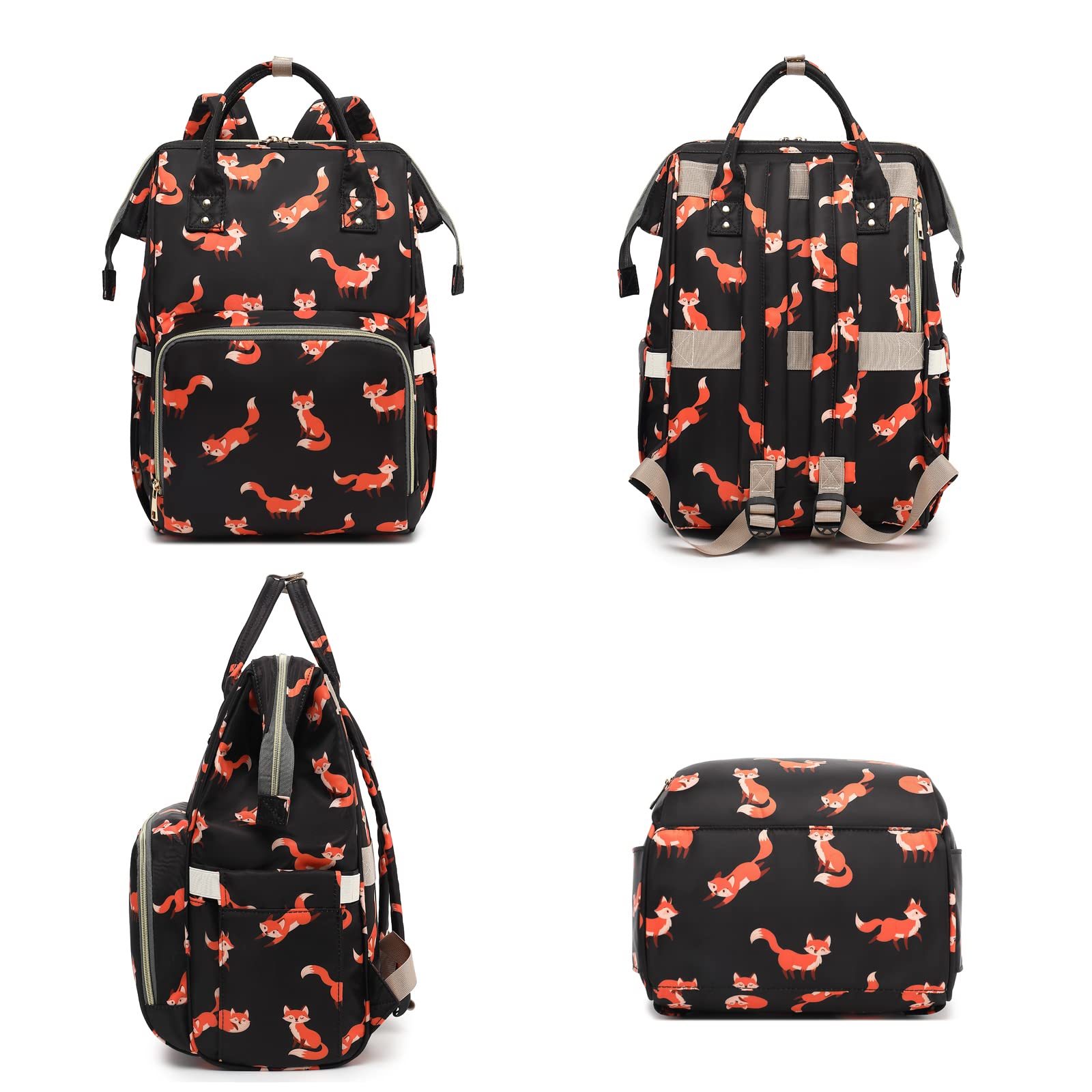 Dezcrab Fox Laptop Backpack for Women, College Bookbag School Backpack Work Business Travel 15.6 Inch Computer Backpacks