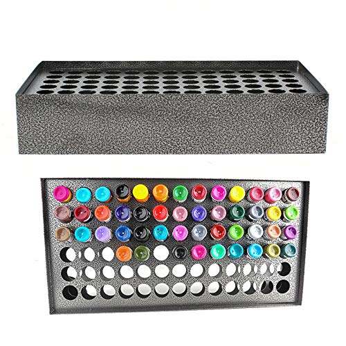 LOYALHEARTDY Tattoo Ink Bottle Holder,78 Holes Metal Ink Vertical Display Stand Organizer Tattoo Ink Bottles Nail Polish Holder Holder Ink Display Stand Organizer for Tattoo Inksnail Polish Bottles