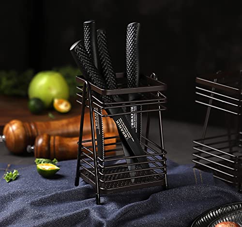 BRANIK Black Steak Knives set of 4, Special Non-Stick Coating on each of these Steak knives making them dishwasher safe. This Black Steak Knife Set is razor-sharp, lightweight, and user-friendly.