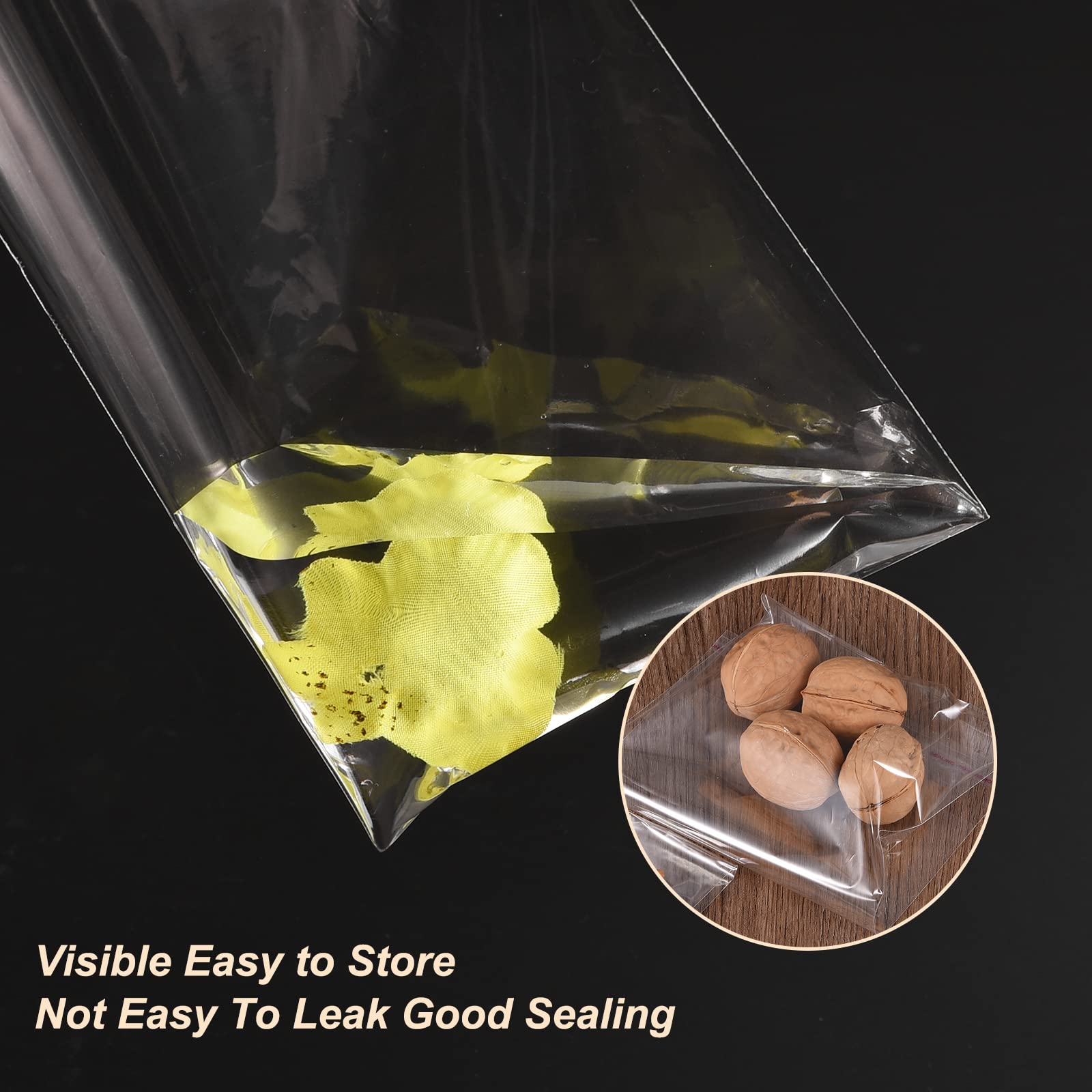 uxcell 100Pcs Clear Cello Bags, 7" x 10" Plastic Self Sealing OPP Cello Treat Bags Cello Poly Bag for Packing Cookies Candy Jewelry Gifts, Clear