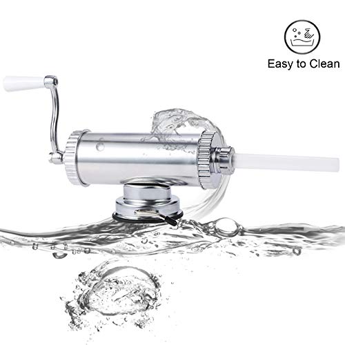 5 LBS Aluminum Horizontal Sausage Stuffer Machine, Manual Sausage Maker Kit With Suction Base & 4 Filling Nozzles For Homemade1