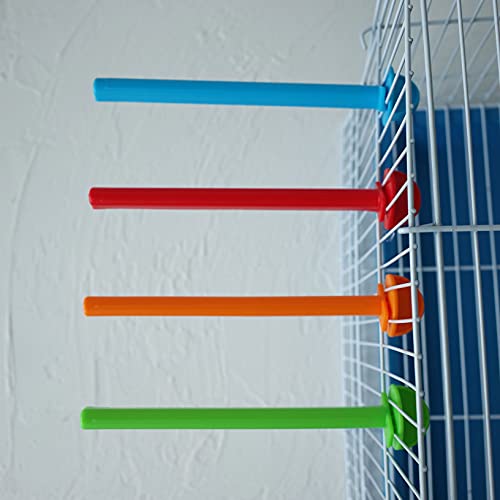8 Canary Finch Budgie Bird Cage Universal Plastic Stand Perches Holders(5.7 Inches)