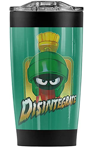 Logovision Looney Tunes Marvin Disintegrate Stainless Steel Tumbler 20 oz Coffee Travel Mug/Cup, Vacuum Insulated & Double Wall with Leakproof Sliding Lid | Great for Hot Drinks and Cold Beverages