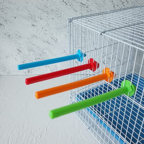 8 Canary Finch Budgie Bird Cage Universal Plastic Stand Perches Holders(5.7 Inches)