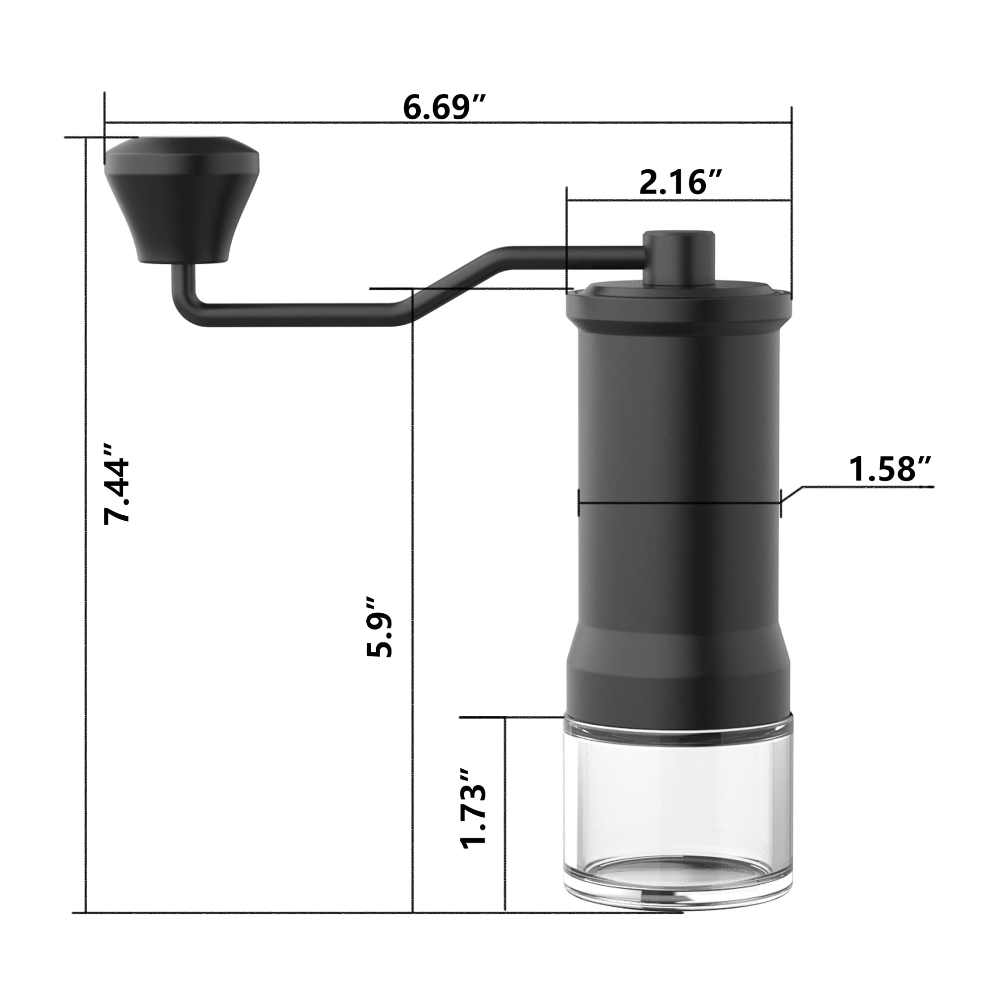 Manual Coffee Grinder, Stainless Steel Conical Burr Hand Coffee Grinder Mill, Adjustable for Fine/Coarse Grind, Perfect for Home and Camping