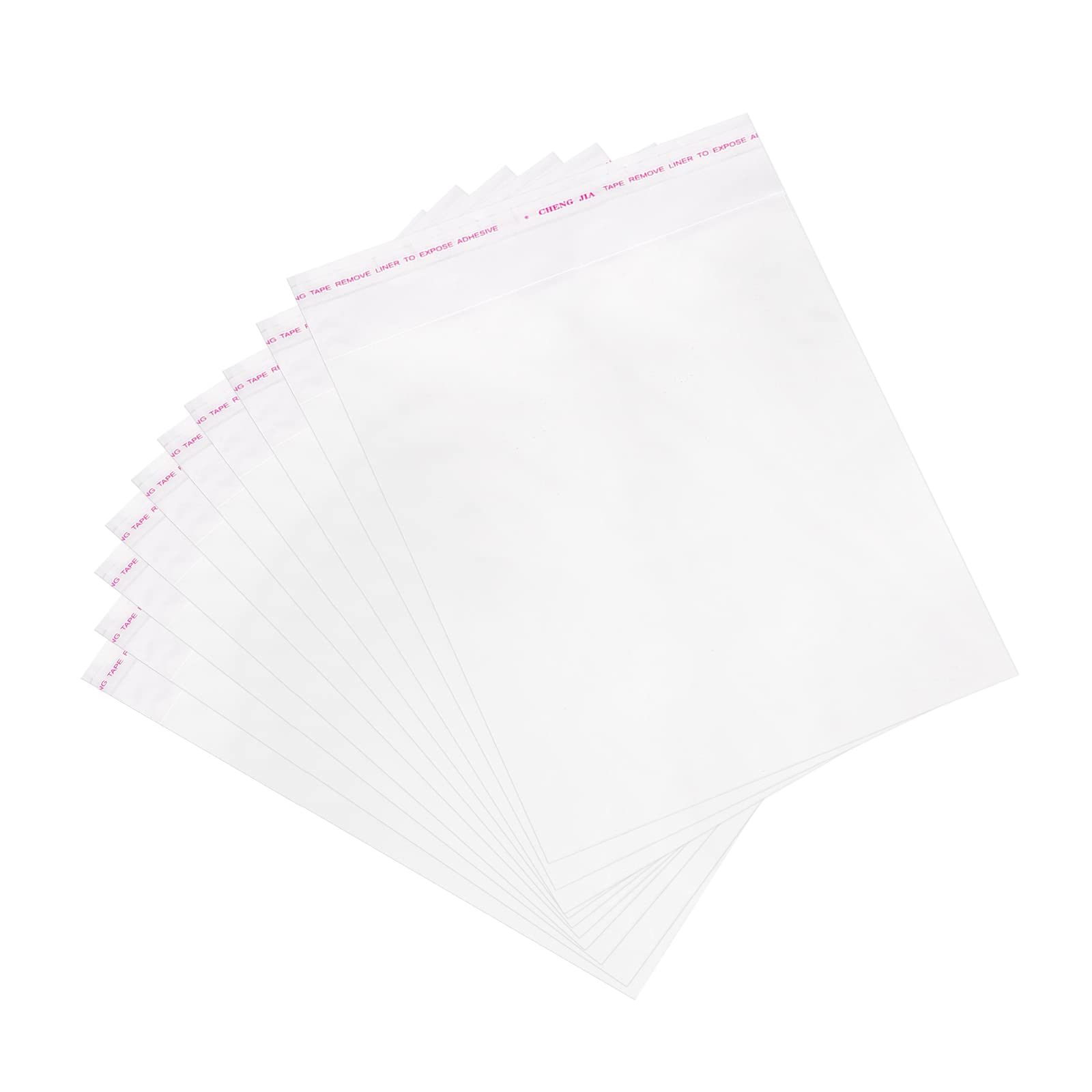 uxcell 100Pcs Clear Cello Bags, 7" x 10" Plastic Self Sealing OPP Cello Treat Bags Cello Poly Bag for Packing Cookies Candy Jewelry Gifts, Clear