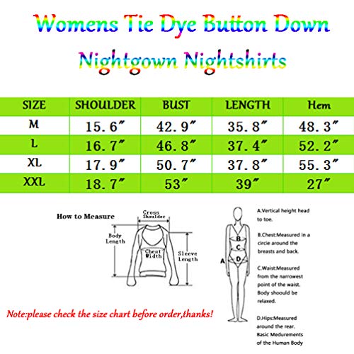 ENJOYNIGHT Womens Short Sleeve Nightgown Tie Dye Nightshirt Nursing Sleepshirts Breastfeeding Sleep Dress(White Color,X-Large)