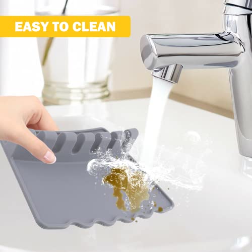 NileHome Silicone Spoon Rest for Kitchen Counter with 6 Slots - Spoon Holder with Drip Pad Heat-Resistant BPA-Free Kitchen Utensil Holder Multiple Spoon Holder for Stove Top Kitchen Utensil Rest