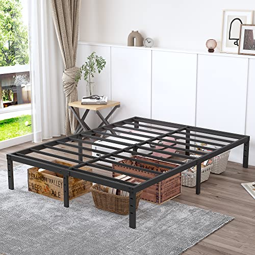 YUSENHEEI 14 Inch King Size Bed Frame, No Box Spring Needed, Heavy Duty Metal Platform Bed Frame with Large Underbed Storage Space, Noise Free, Easy Assembly, Black