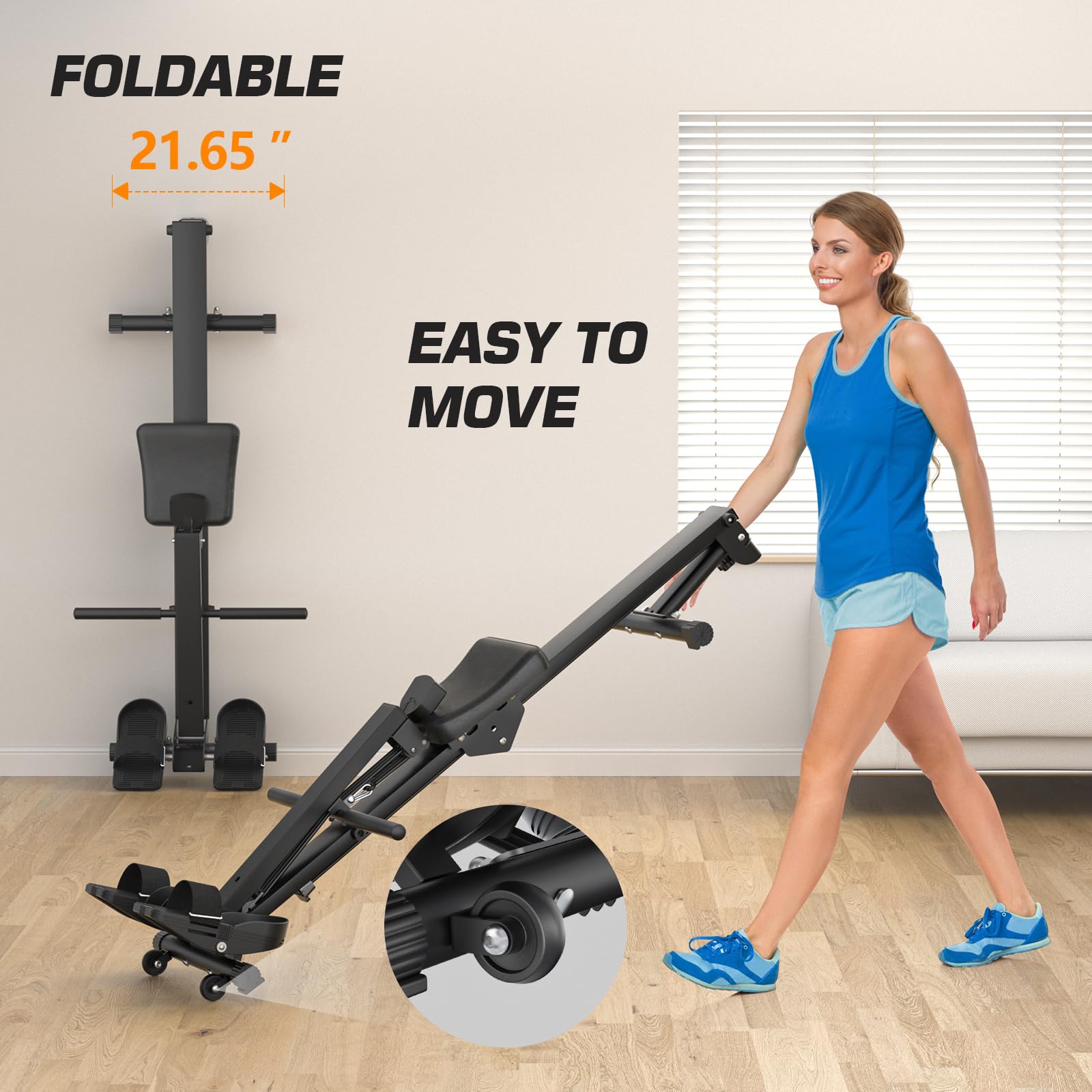 Rowing Machines for Home Use, Row Machine with LCD Monitor and Comfortable Seat Cushion, Rowing Machine Foldable for Home - Quiet & Smooth
