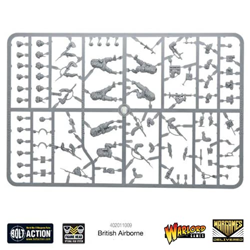 Wargames Delivered Bolt Action Miniatures - British Airborne Troop Set, World War 2 Miniatures, 28mm Scale Plastic Army Men for Miniature War Game by Warlord Games