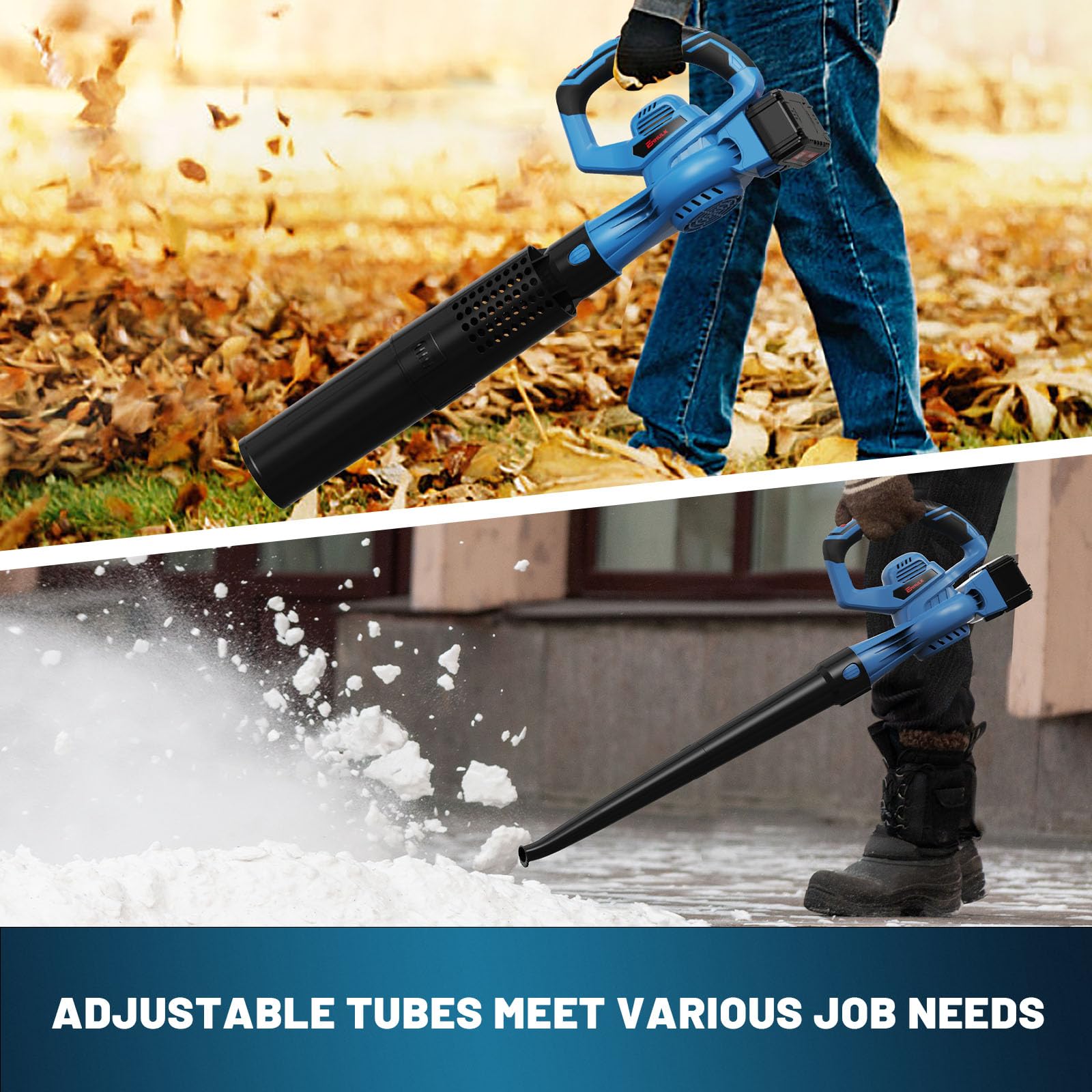 Enhulk 460 CFM 190 MPH 20V Cordless Leaf Blower with Battery & Charger, Variable Speeds - For Yard, Snow, Dust Cleaning