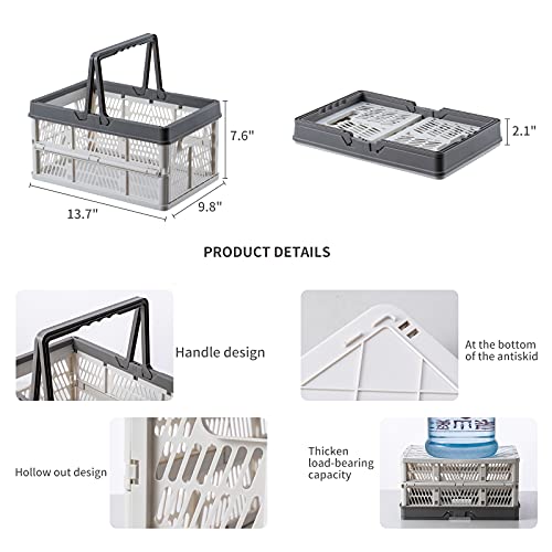 Plastic Storage Basket Collapsible Crate - Portable Shopping Basket with Handle, Durable Storage Bin, Mutli-Purpose Storage Crate for Kitchen,Bathroom,Medicine (1)