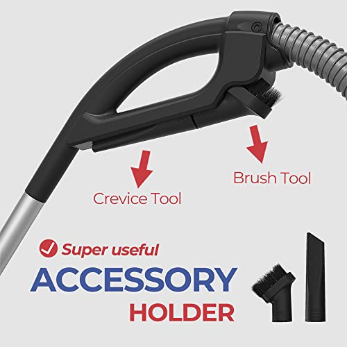 PINETAN Bagless Cyclone Canister Vacuum Cleaner, with Cyclone Filtration, Lightweight Design & Powerful Suction, Multi-Surface Cleaning Nozzle and Automatic Cord Rewind - Ocean Blue, UC612
