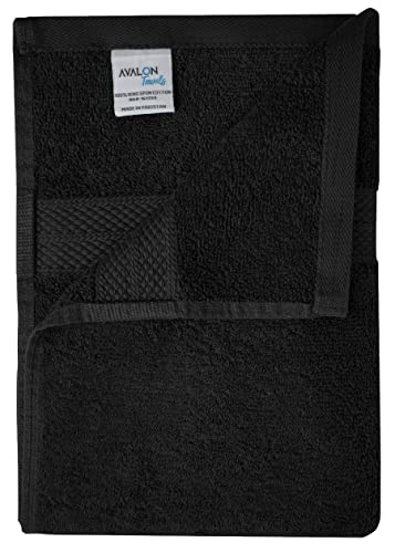 Avalon Towels Bath Towels for Bathroom 100% Cotton Black Bathroom Towels Pack of 6 (22x44 inches) - Quick Drying Bath Towels Set Small, Light Weight & Absorbent Perfect Gym & Pool Towel Set