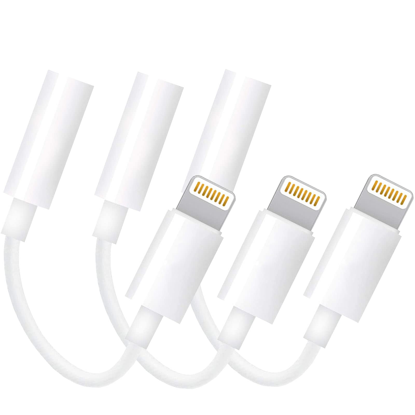 (Apple MFi Certified) Lightning to 3.5mm Headphone Jack Adapter,3 Pack iPhone to 3.5mm Audio Aux Jack Adapter Dongle Cable Converter Compatible with iPhone 14 13 12 11 XS XR X 8 7, Support All iOS
