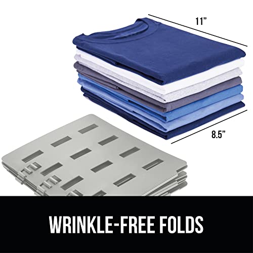 Gorilla Grip Shirt Folding Board, Easy Fast T-Shirt and Clothes Folder, Adult Clothing, Durable Plastic Organizer, Compact for Travel, Laundry Boards, Tshirt Flipfold Tool, Gray