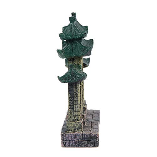 Mairuker Aquarium Decorations Fish Tank Chinese Temple Landscape Decor Aquarium Accessories for Fish and Shrimp
