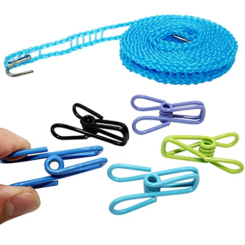 Multipurpose Clothes Pins,Portable Clothesline,Metal Clip Assorted Colors Utility Clips (Mixed Colors 20pcs)
