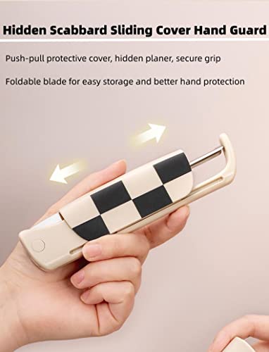 2 in 1 Stainless Steel Fruit Knife, Multifunctional Portable Peeling Fruit Knife, Creative Fruit and Vegetable Dual-Use Knife, with Ergonomic Non-Slip Handle & Sharp Blade (White)