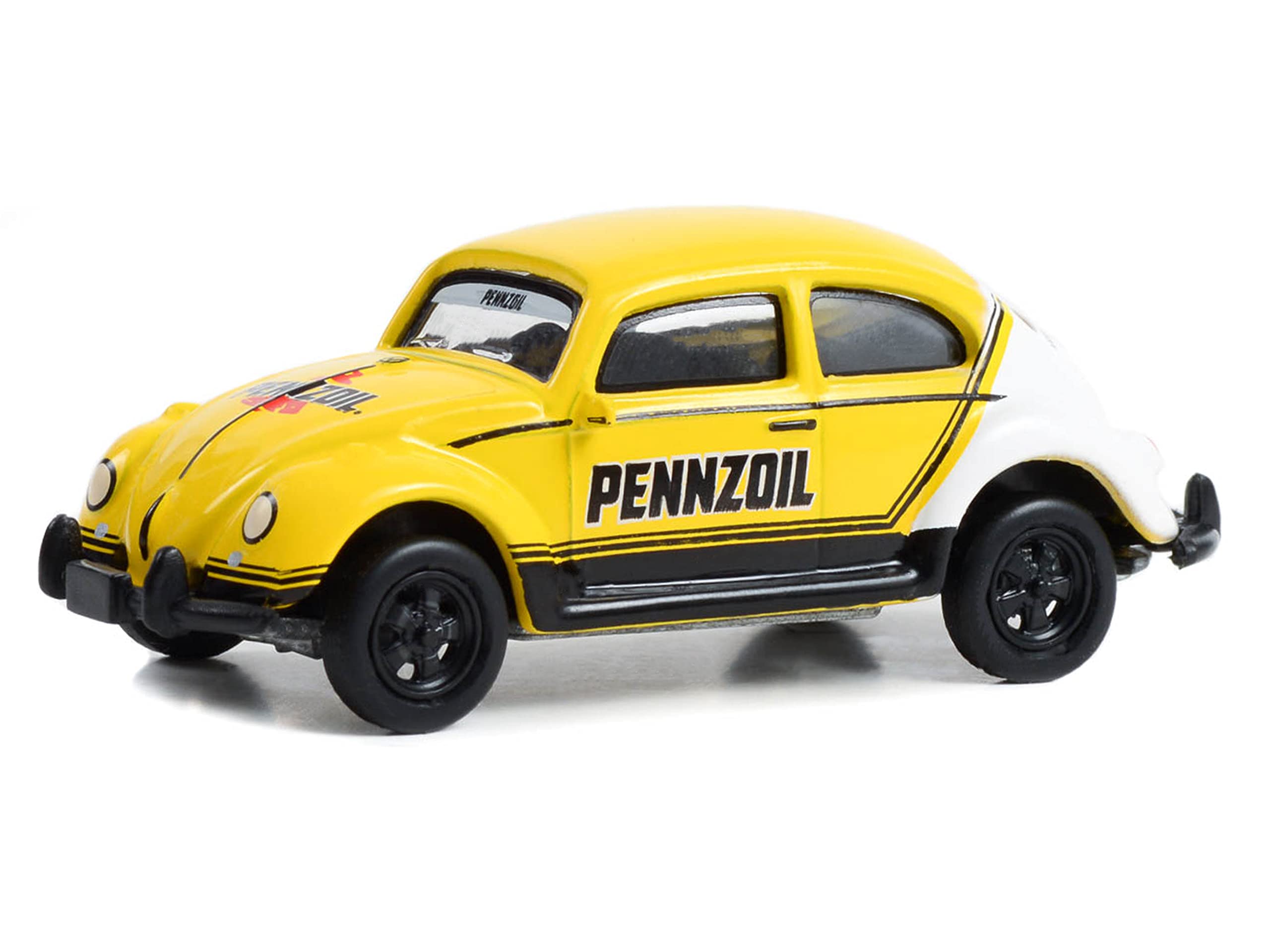 Classic Beetle Yellow and White Pennzoil Racing Club Vee V-Dub Series 16 1/64 Diecast Model Car by Greenlight 36070E