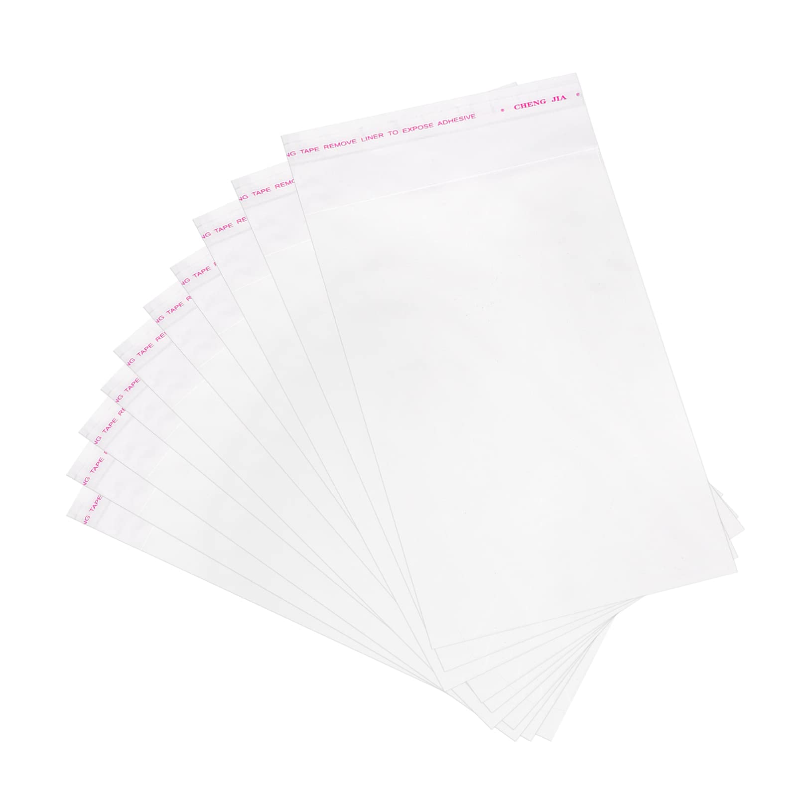 uxcell 300Pcs Clear Cello Bags, 8-1/4" x 12" Plastic Self Sealing OPP Cello Treat Bags Cello Poly Bags for Packing Cookies Candy Jewelry Gifts, Clear