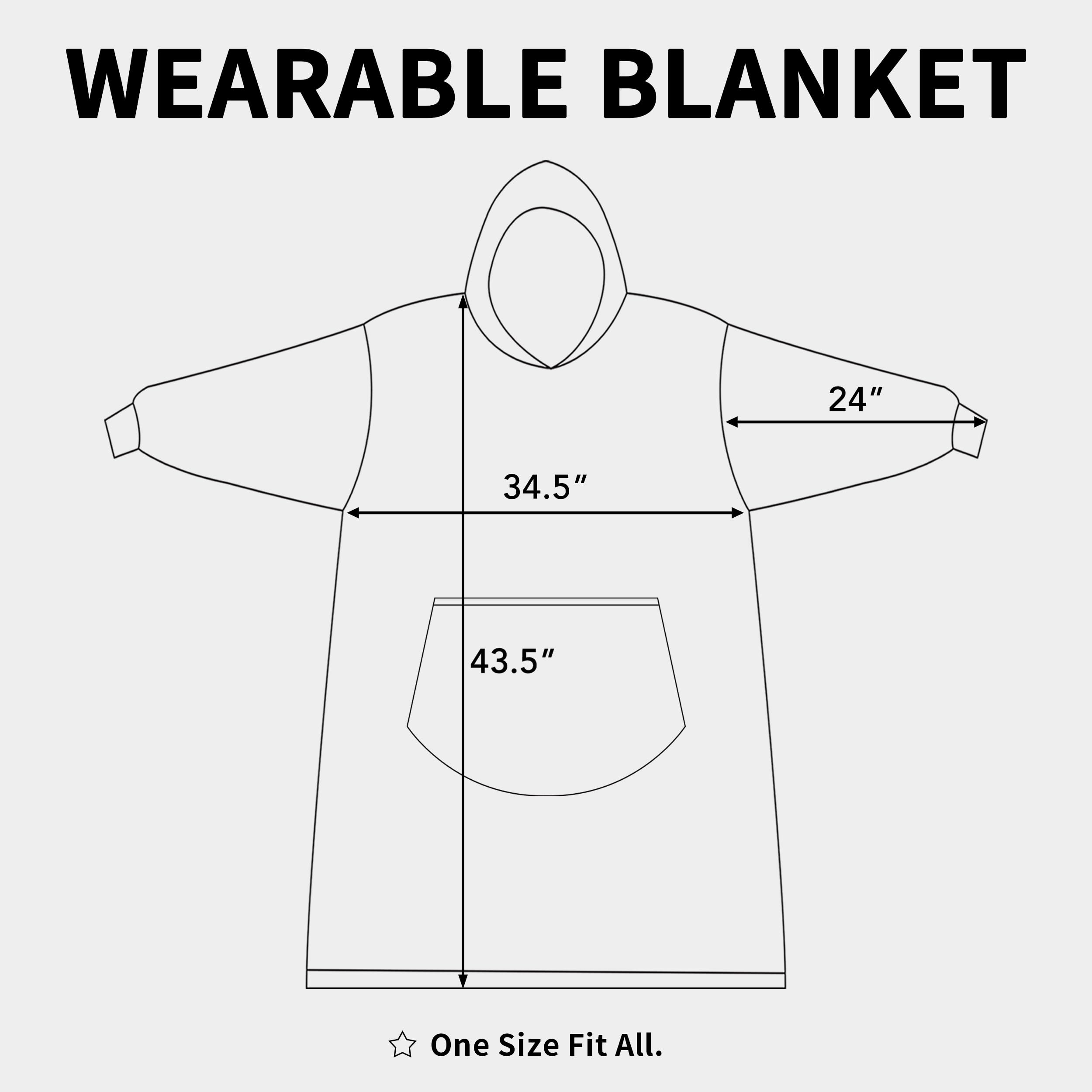 Easy-Going Oversized Flannel Wearable Blanket Hoodie for Adults, One Size Fits All, Purple