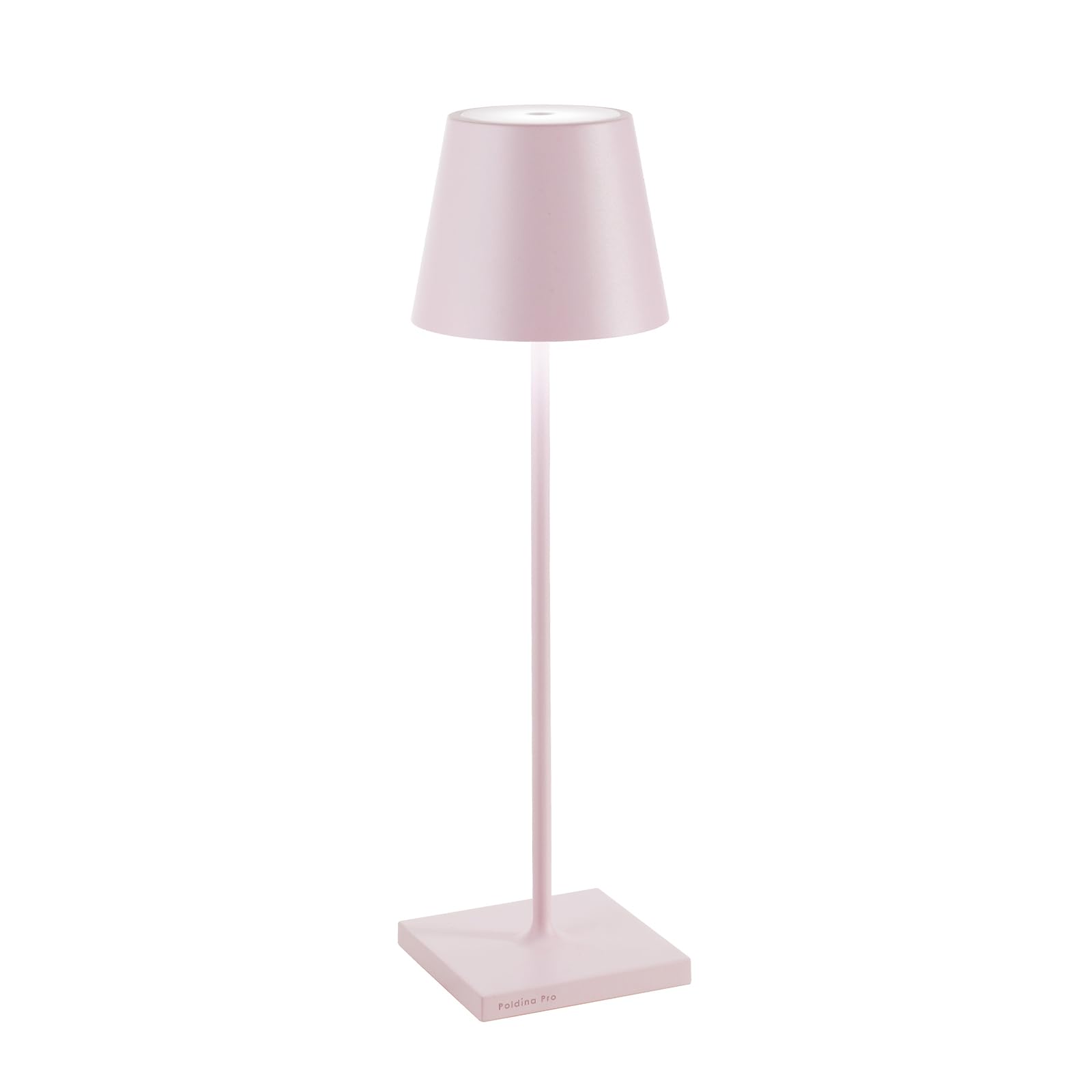 Zafferano, Poldina Pro Lamp, Rechargeable Cordless Table Lamp with Touch Controls, Suitable for Indoor and Outdoor, Dimmer, 2200-3000 K, Height 14.9 Inches, Pink Color