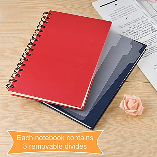 Zealor 4 Pack Hardcover Spiral Notebook College Ruled Notebooks Subject Notebook A5 Size 5.5"x 8.3" for Office and School Supplies (Red, Kraft, Green, Blue)