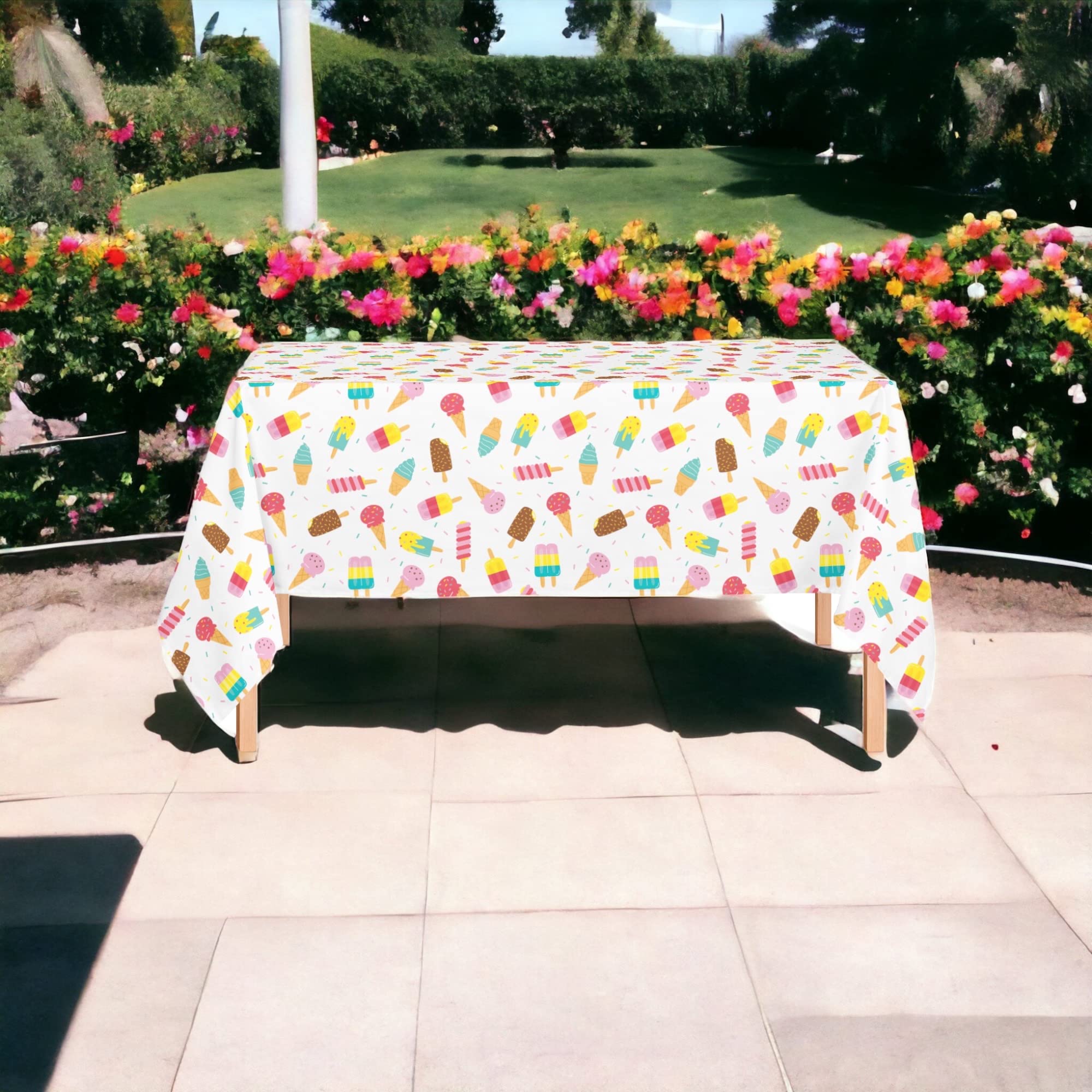 Oojami Sweet Delights Ice Cream Popsicle Extravaganza - Fun Multi Color Party Tablecovers Bundle Pack - Pack of 3 - Perfect for Birthday Party, Summer Picnics, Beach Party & Baby Shower