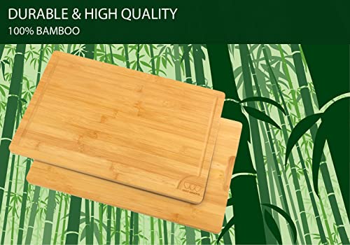 Gold Armour Extra Large Bamboo Cutting Board - Kitchen Chopping Board for Meat Cheese and Vegetables, Butcher Block (18 x 12in)