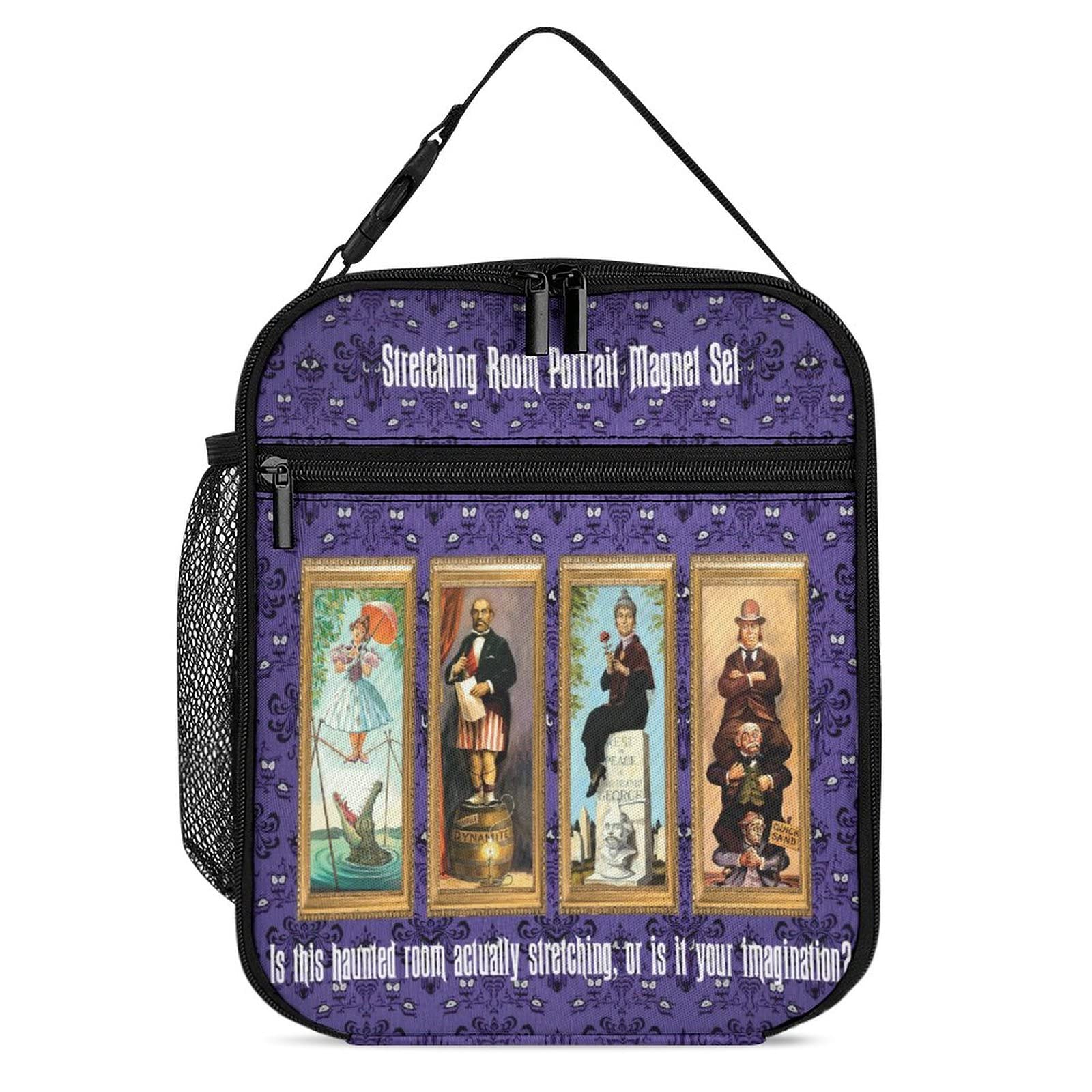 Sazkuyra Halloween Haunted House Haunted Lunch Mansion Lunch Bag Neoprene Carrying Insulation Cooler Cartoon Lunch Bags Bento Tote Hot Food Bag for Beach Lunch Box