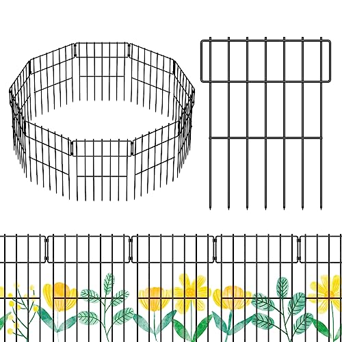 Sunexinlo 20 Packs Garden Fence Animal Barrier Border, 17x12In Short Metal Fencing Panel for Garden Yard Vegetable Flower Beds, 20Ft