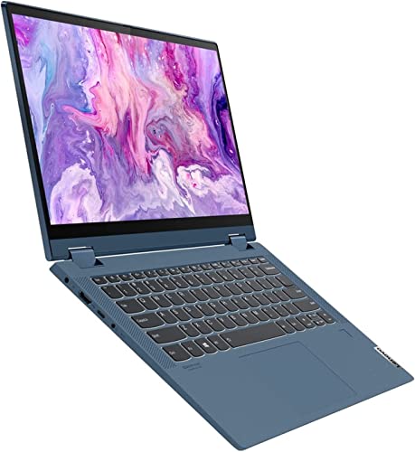 Lenovo IdeaPad Flex 5 14" FHD Touchscreen Convertible 2 in 1 Laptop, AMD Ryzen 3 5300U, 4GB RAM, 128GB SSD, Abyss Blue, Windows 11 S, 32GB Hotface USB Card