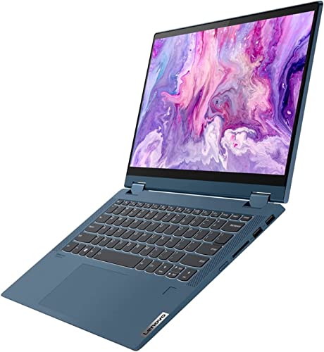 Lenovo IdeaPad Flex 5 14" FHD Touchscreen Convertible 2 in 1 Laptop, AMD Ryzen 3 5300U, 4GB RAM, 128GB SSD, Abyss Blue, Windows 11 S, 32GB Hotface USB Card