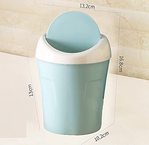 xiaomin Desktop Mini Waste Can with Swing Lid, Stylish Lace Polka Dot Table Trash Bin Table Waste Paper Basket Round Small Trash Can for Office Bathroom Children Bedroom, Trash Garbage Can (Pink)