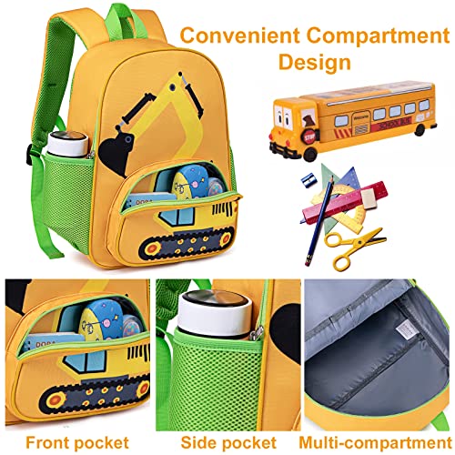 LOIDOU Toddler Backpack Boys 15 Inch Kids Preschool Kindergarten School Backpack Book Bag for Daycare Nursery Travel with Chest Strap,Fits 3 to 8 years old