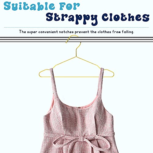Wire Hangers Children's Hangers Strong Metal Children Clothes Hangers for Closet Space Saving Hanger for Hanging Coats Pants Clothes, 12 x 6.5 Inch(Gold, 36 Pcs)