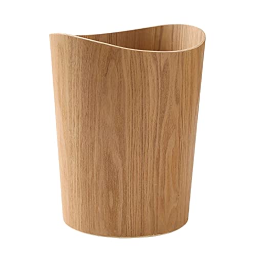 Jetamie Creative Storage Wooden Trash Can Home Bucket Garbage Bin Hotel Living Room Office Wastebasket Cans Nordic Recycling Bin ,Small Waste Basket for Home,Kitchen