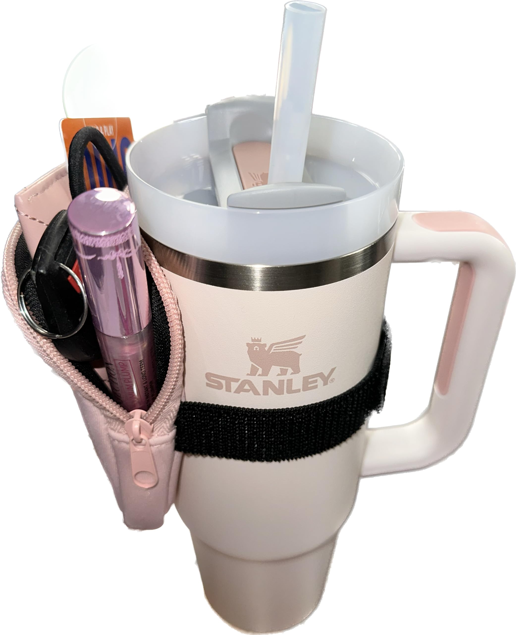 MIMI AND JUNE Water Bottle Zipper Pouch- Compatable for Stanley Quencher Adventure 40oz & Stanley IceFlow 20oz 30oz; Women's Gym Accessory; Card and Key Holder