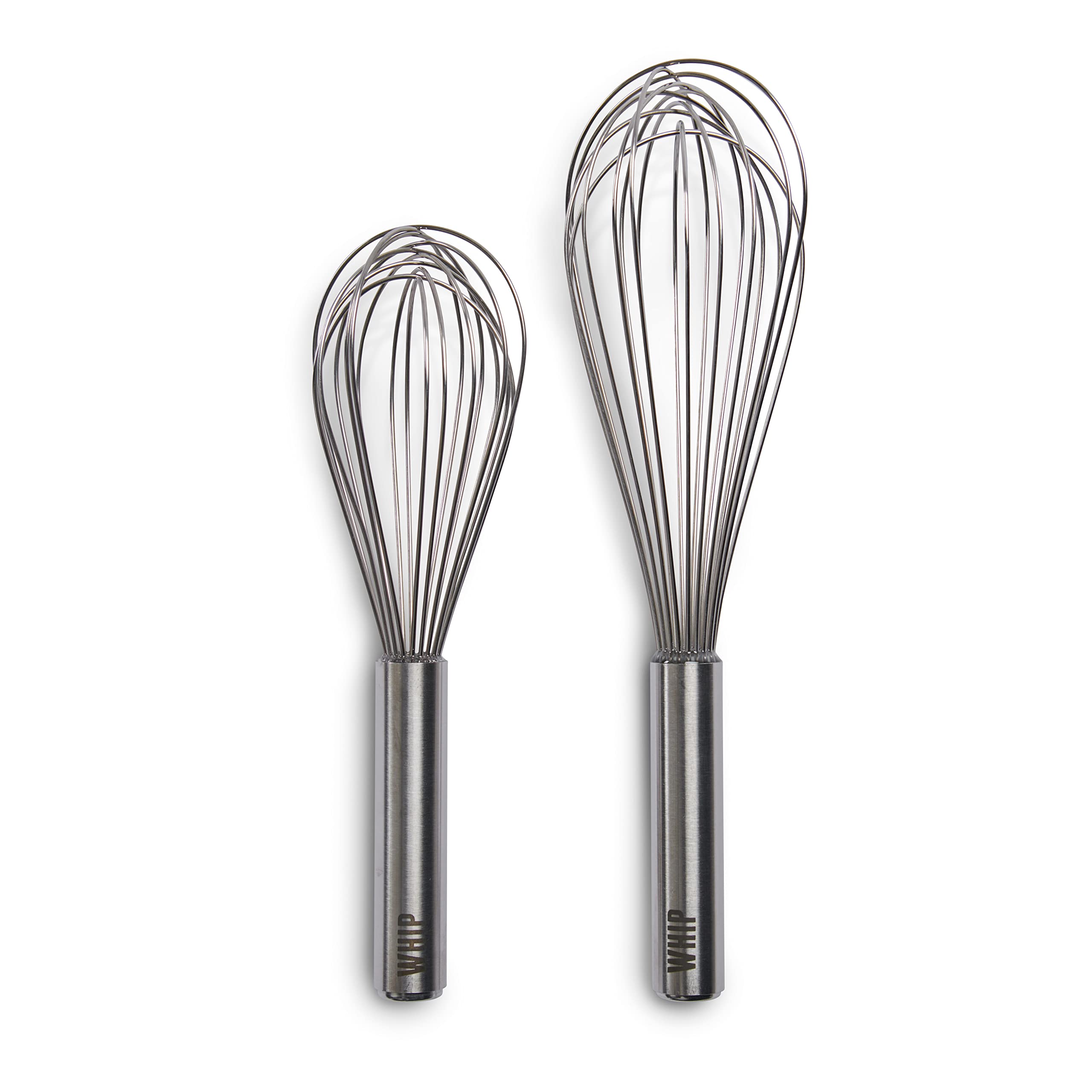 Stainless Steel Whip Whisk Set, 9" & 11" - Kitchen Balloon Whisks for Cooking, Blending, Mixing, Stirring, Whipping & Beating - Whisking Tool as Mixer, Frother & Stirrer - Dishwasher Safe - Set of 2