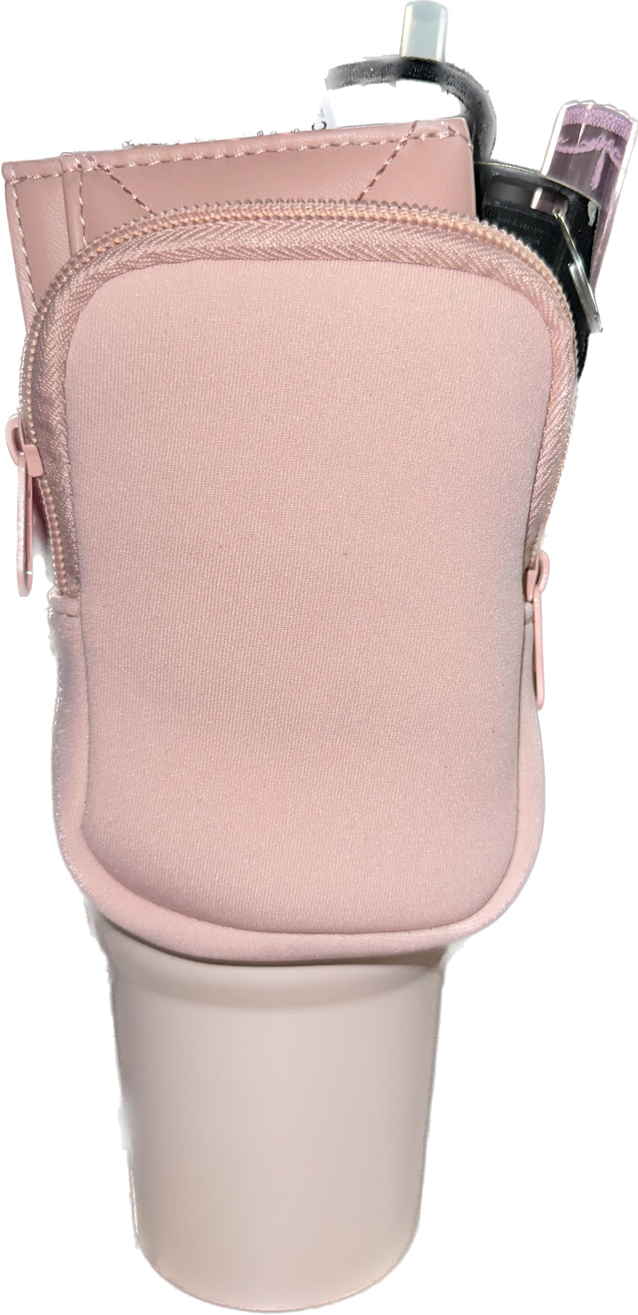 MIMI AND JUNE Water Bottle Zipper Pouch- Compatable for Stanley Quencher Adventure 40oz & Stanley IceFlow 20oz 30oz; Women's Gym Accessory; Card and Key Holder