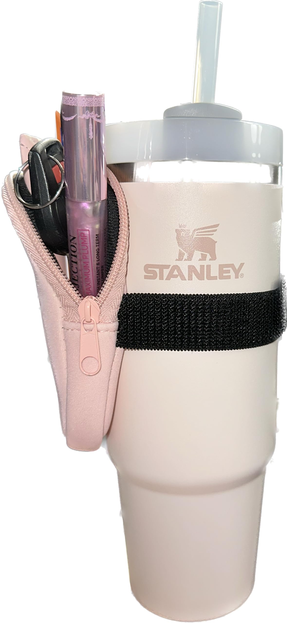 MIMI AND JUNE Water Bottle Zipper Pouch- Compatable for Stanley Quencher Adventure 40oz & Stanley IceFlow 20oz 30oz; Women's Gym Accessory; Card and Key Holder