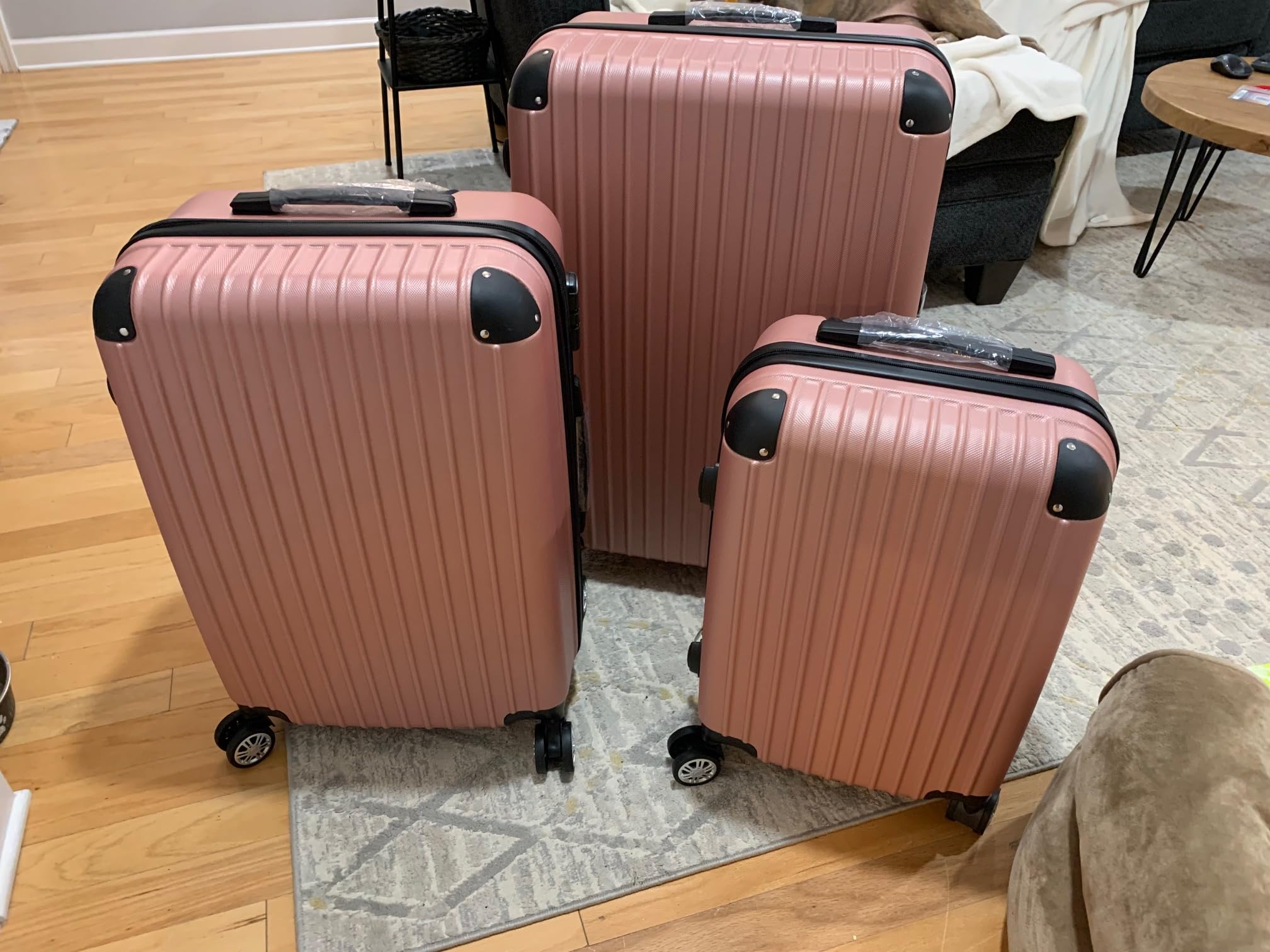 BlondBenjo Travellers 3 Piece Luggage Set Hard Cover Lightweight Suitcase Luggage Set