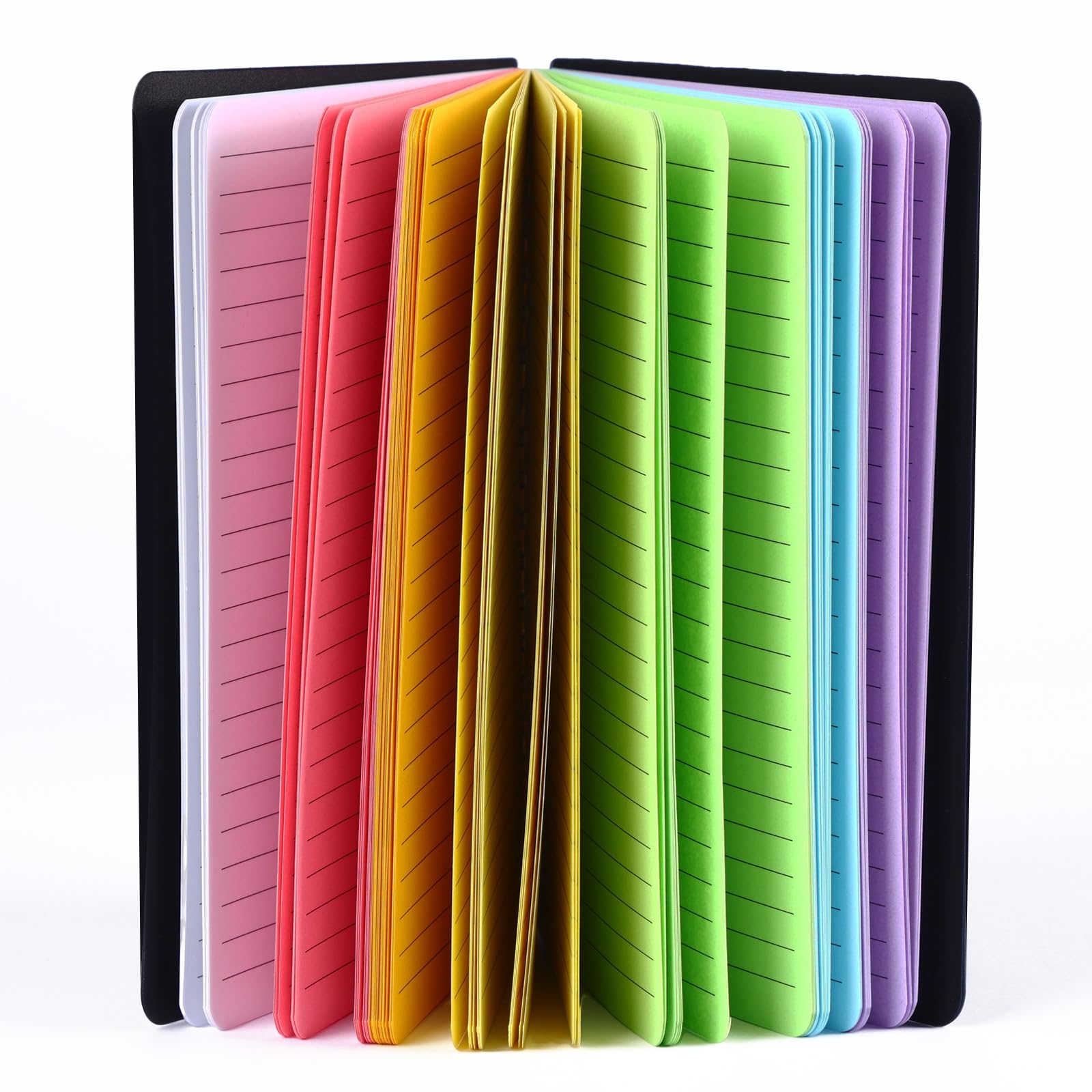 EOOUT 4 Pack Spiral Notebook 5 x 7 Inches College Ruled Note Journals, Poly Cover 7 Bright Neon Colored Lined Paper Memo Pads 100 Sheets/200 Pages for School
