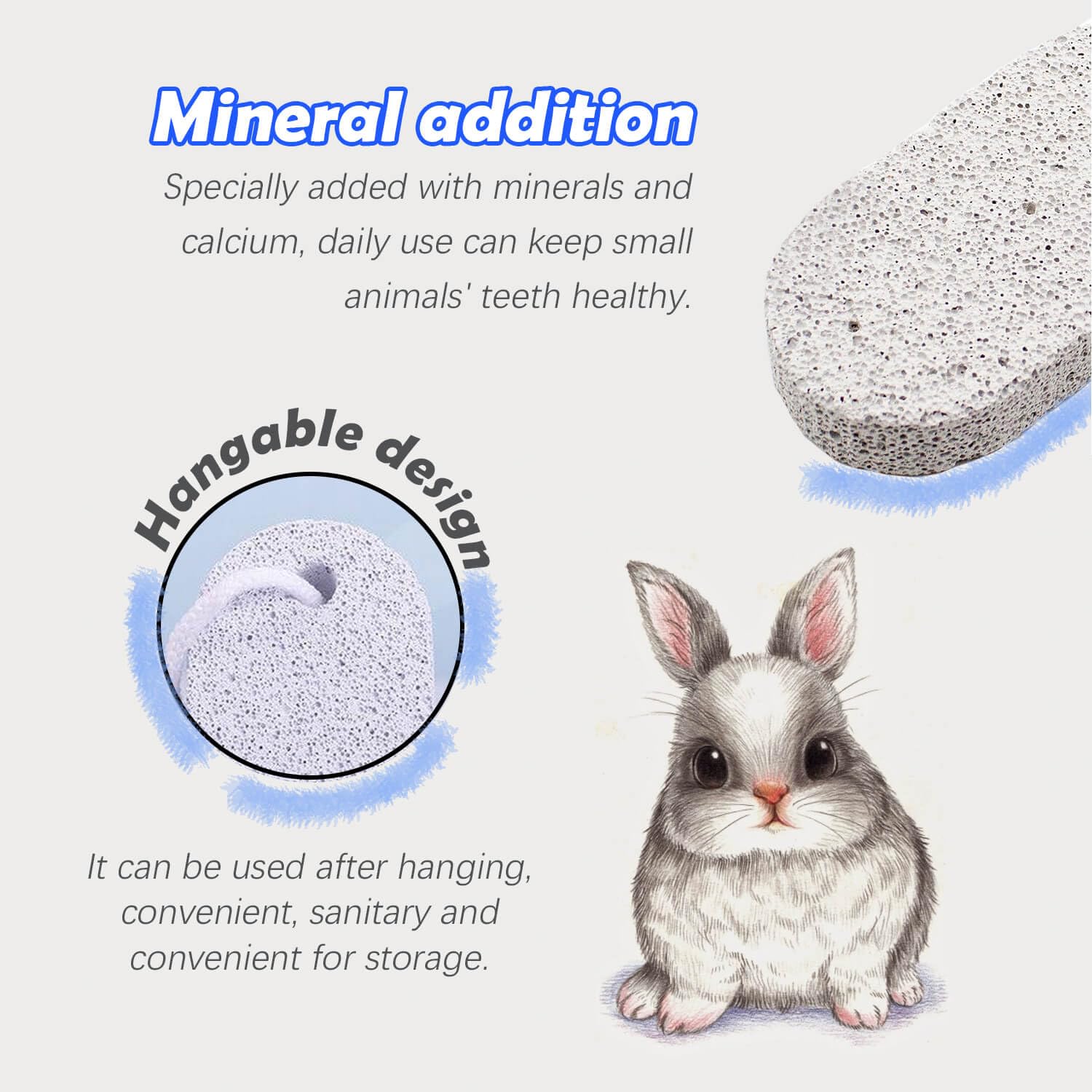 YOLAGGOY Small Animal Hay Feeder, 2 Holes Hanging Rabbit Hay Feeder Bag for Rabbit Small Animal Chinchilla with 1 Grind Teeth Stone(Strawberry)