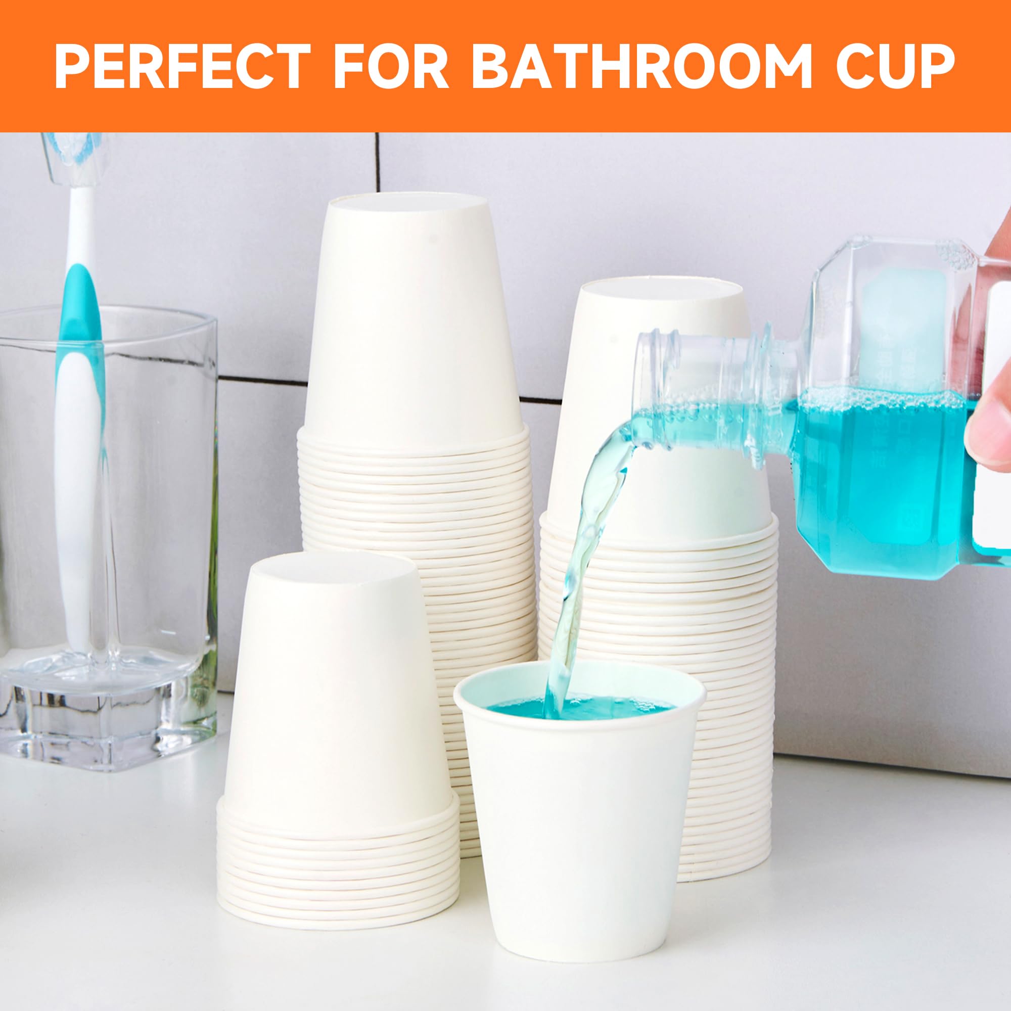 METAPRINT [600 Pack 3 oz Small Paper Cups, Disposable Bathroom Mouthwash Cups, Espresso Cups, Ideal for Parties and Everyday Use