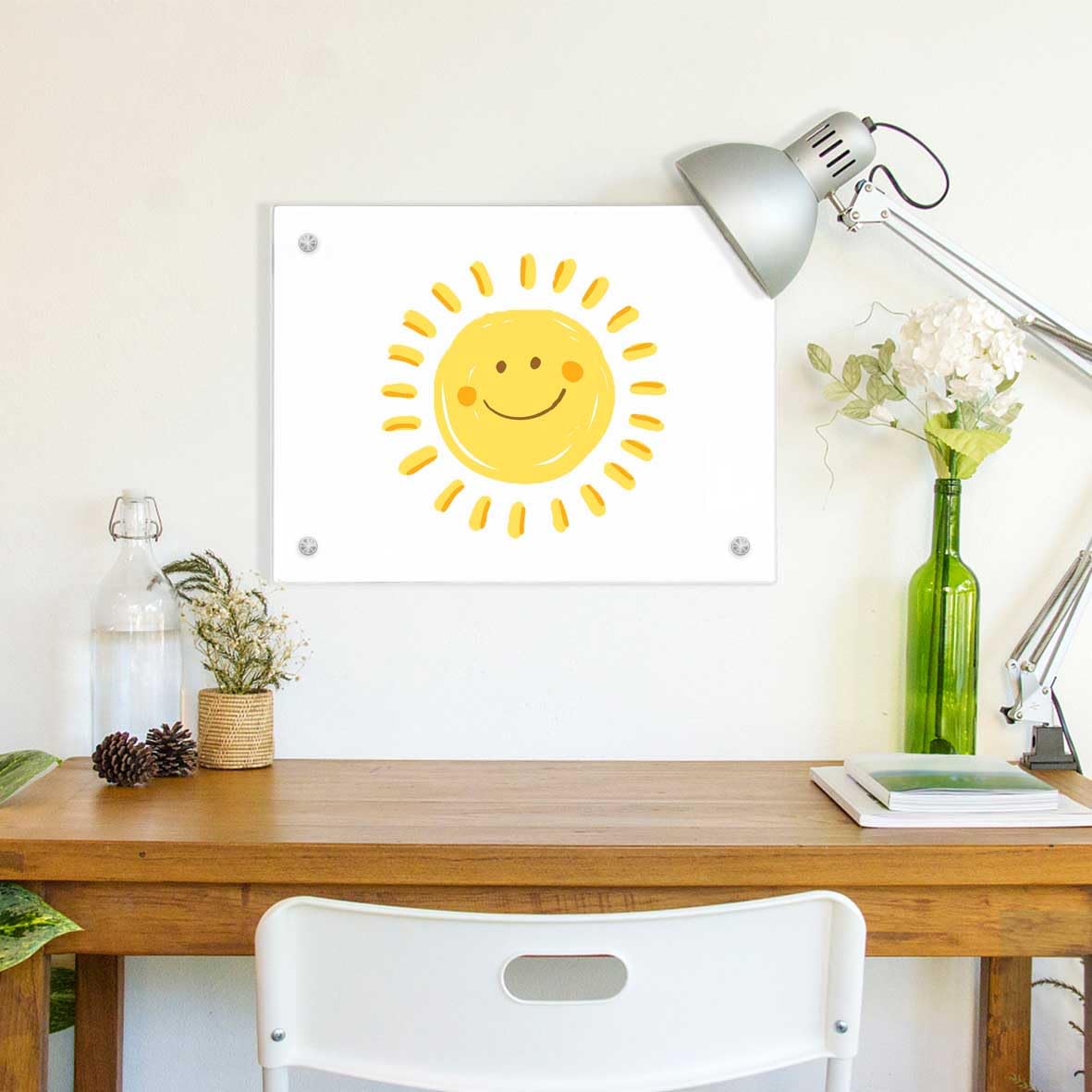 TORASO Glass Whiteboard, Dry Erase White Board, 12" x 16" Small Glass White Board for Home Kitchen, Office, Frameless, Brilliance White(Glass BB-WH-3040)